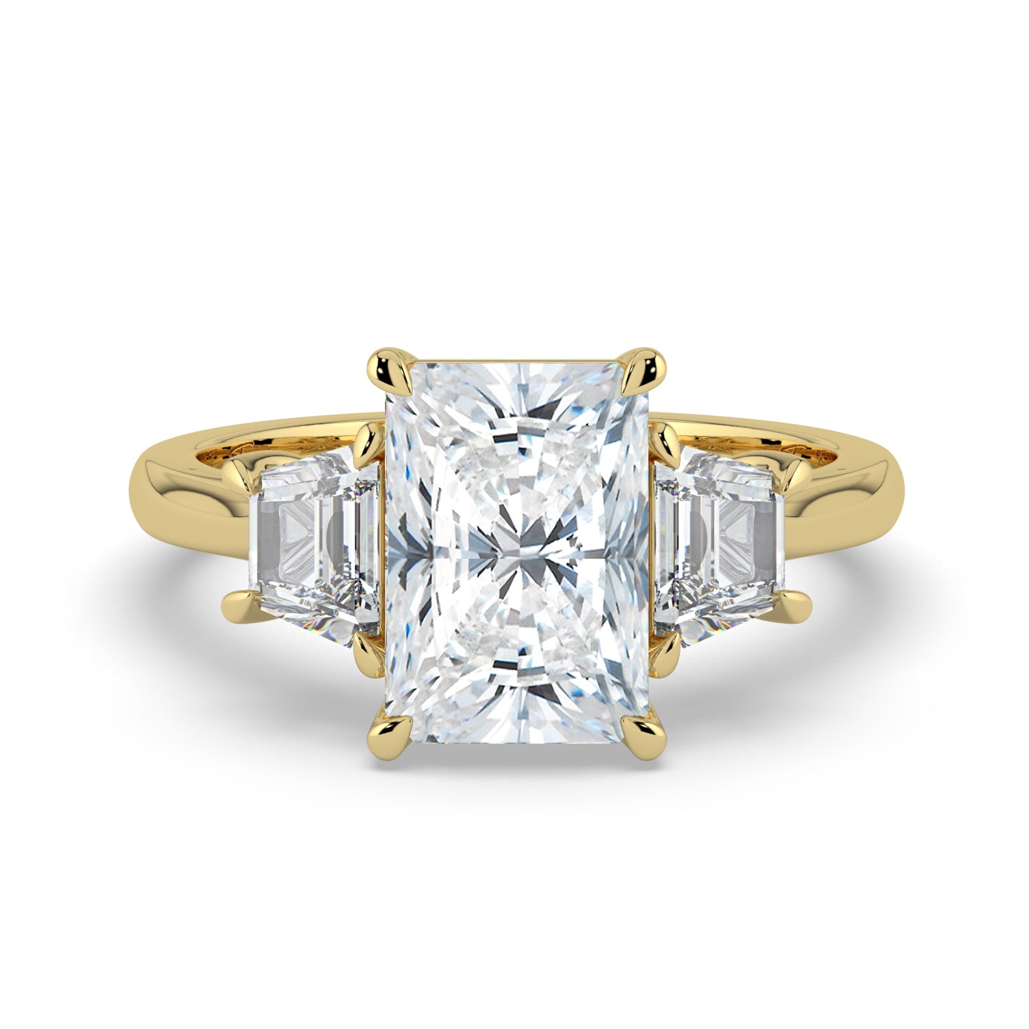 The Selene Ring - Radiant & Trapezoid Trilogy | The Jewel Concierge